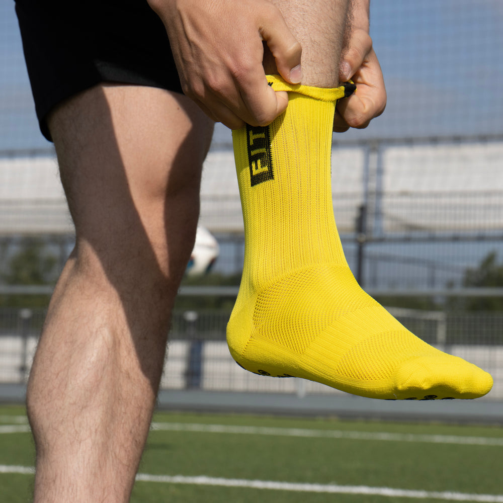 Anti-Slip Gripsokken Geel - 1 Paar | FitSockr Voetbal & Sport Sokken